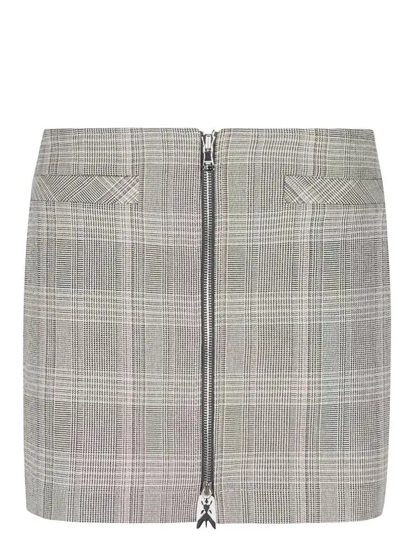 Patrizia Pepe Check-pattern Zip-fastening Mini Skirt - Grey