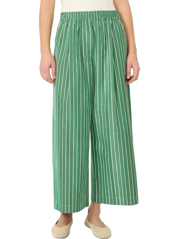 Max Mara Cresta Vertical-stripe Trousers - Green
