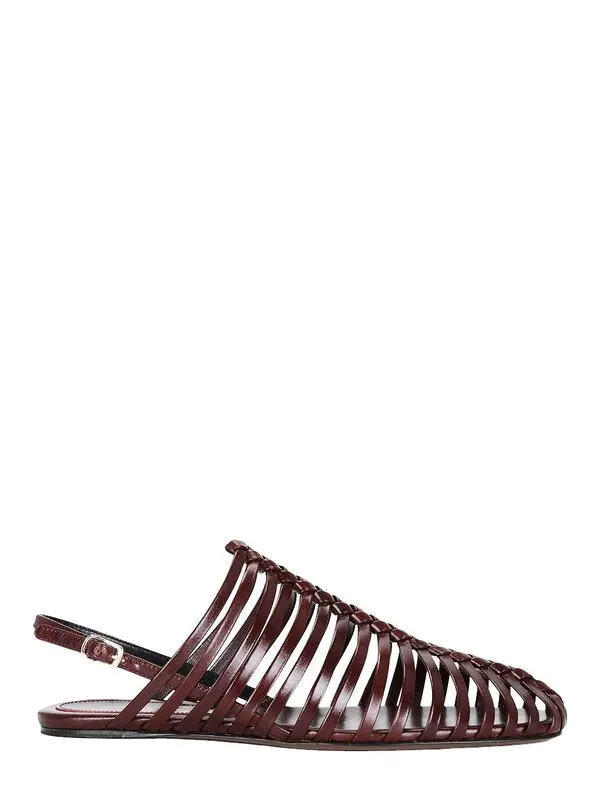 Dries Van Noten Flat Square Toe Open Ballerina Flat - Red