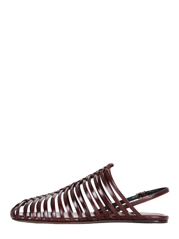 Dries Van Noten Flat Square Toe Open Ballerina Flat - Red