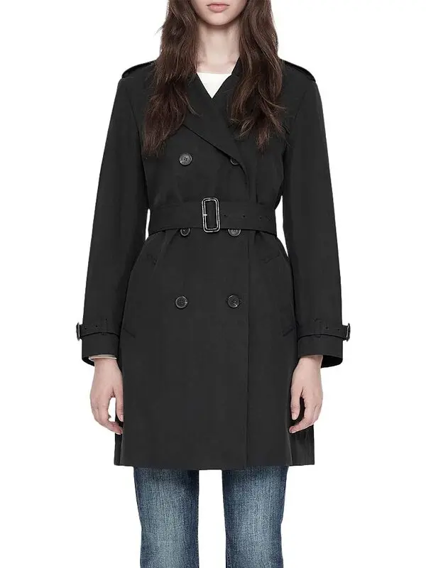 ALLSAINTS Leonard Cotton Blend Trench Coat - Black