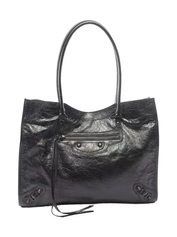Balenciaga 2020-2026 Medium Lambskin Le City Tote Bag - Black