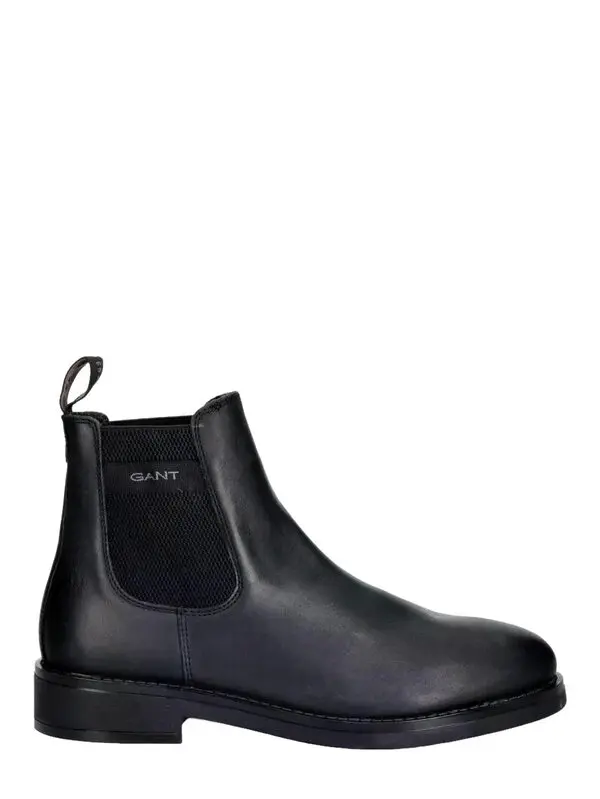 Gant Elasticated Leather Chelsea Boots - Black