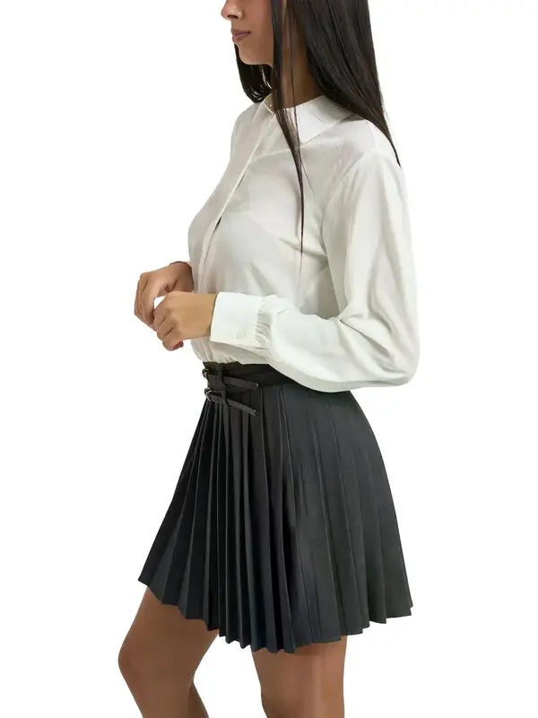 Liu Jo Belted Pleated Mini Dress - Grey
