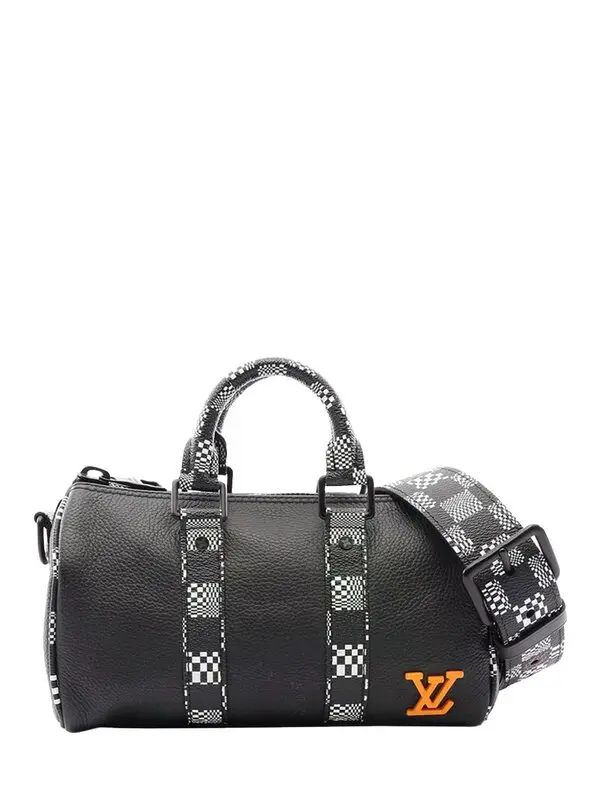LOUIS VUITTON 2021-2026 Damier Distorted City Keepall Xs Satchel - Black