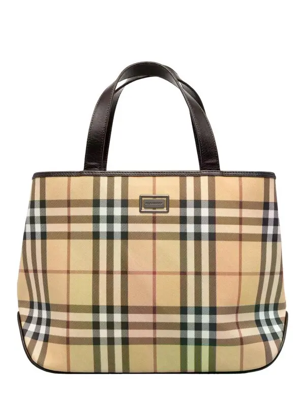 Burberry 2000-2017 House Check Coated Canvas Tote Bag - Neutrals