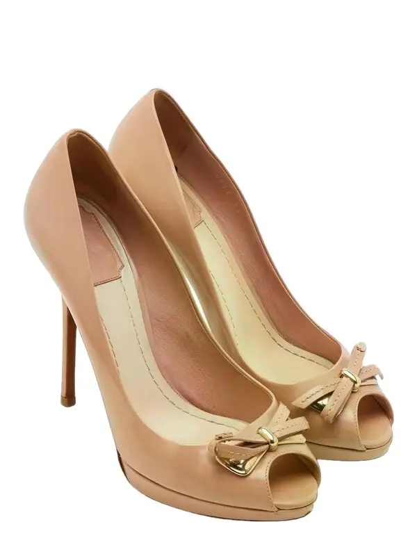 Dior Bow Platform Pumps - Neutrals