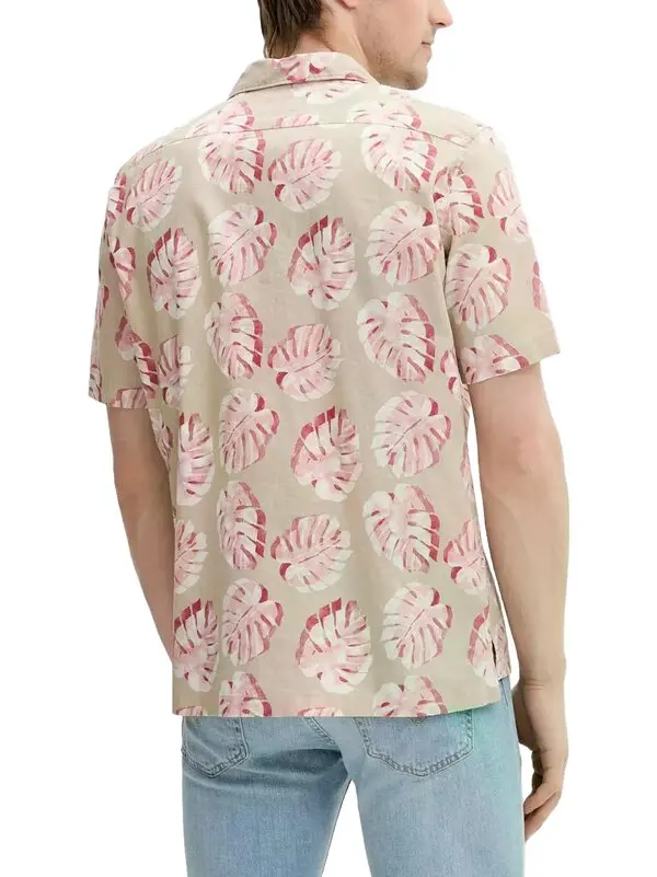 Marc O'polo Leaf-print Short-sleeve Shirt - Neutrals