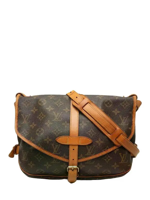 LOUIS VUITTON 1992 Monogram Saumur 30 Crossbody Bag - Brown