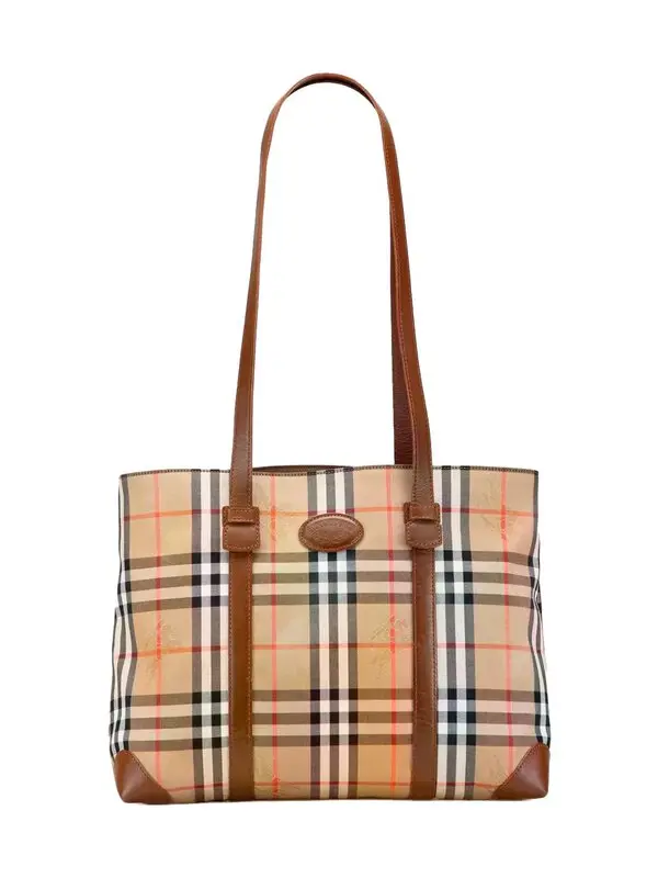 Burberry 20th Century Haymarket Check Canvas Tote Bag - Brown