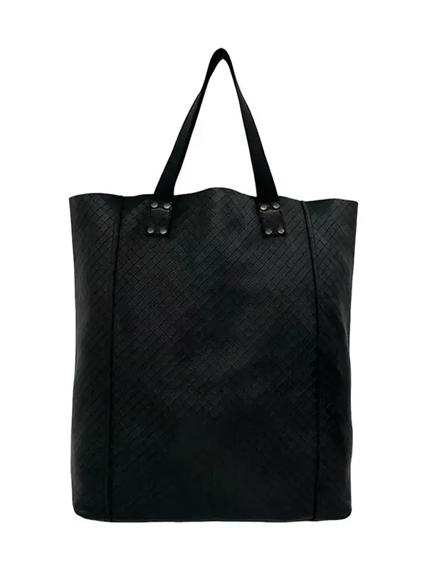 Bottega Veneta 2012-2026 Leather Intrecciomirage Tote Bag - Black