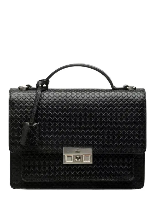 Gucci 2000-2015 Diamante Calfskin Business Bag - Black