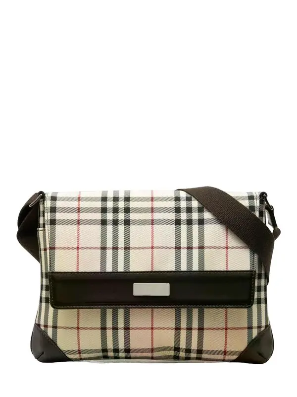 Burberry 2000-2017 House Check Canvas Flap Crossbody Bag - Neutrals
