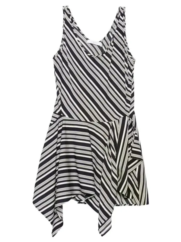 IRO PARIS Unya Striped Asymmetric Mini Dress - Blue