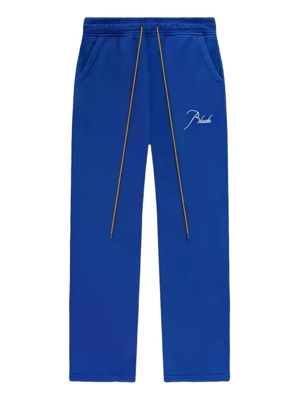 Rhude Logo-embroidered Drawstring Track Pants - Blue