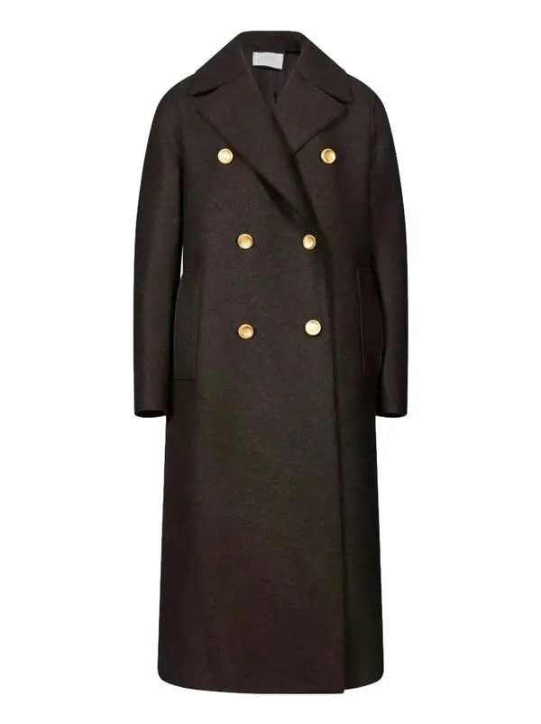 Harris Wharf London Notched-lapel Double-breasted Coat - Brown