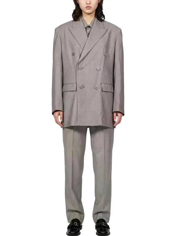 Issey Miyake Honest Ensemble Double-breasted Peak-lapel Blazer - Grey