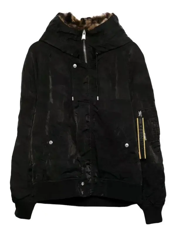 Fendi Fur-trim Padded Jacket - Black