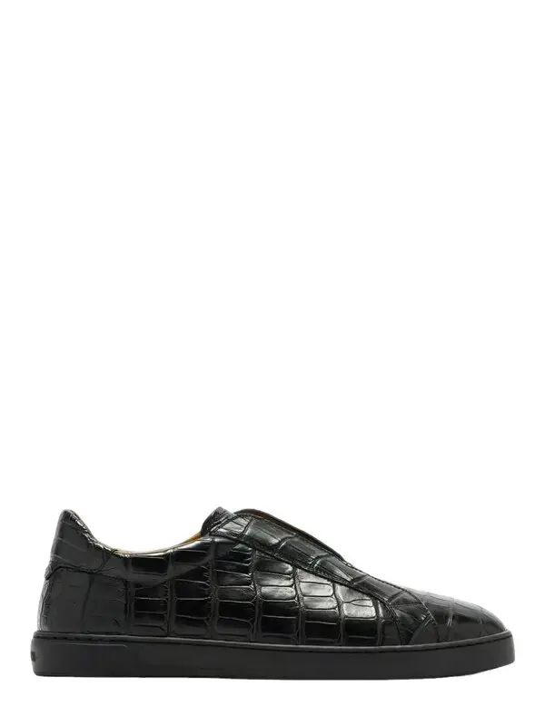 Magnanni Nitro Alligator-effect Slip-on Sneakers - Black