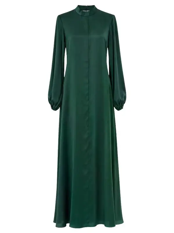 Raquel Diniz Parana Bow-detail Puff-sleeve Maxi Dress - Green