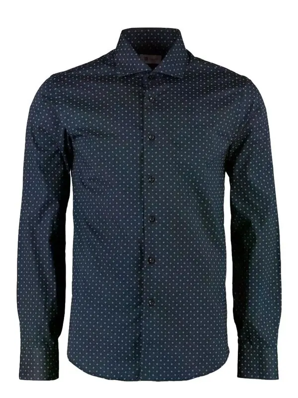 THE (ALPHABET) Printed Cotton Shirt - Blue