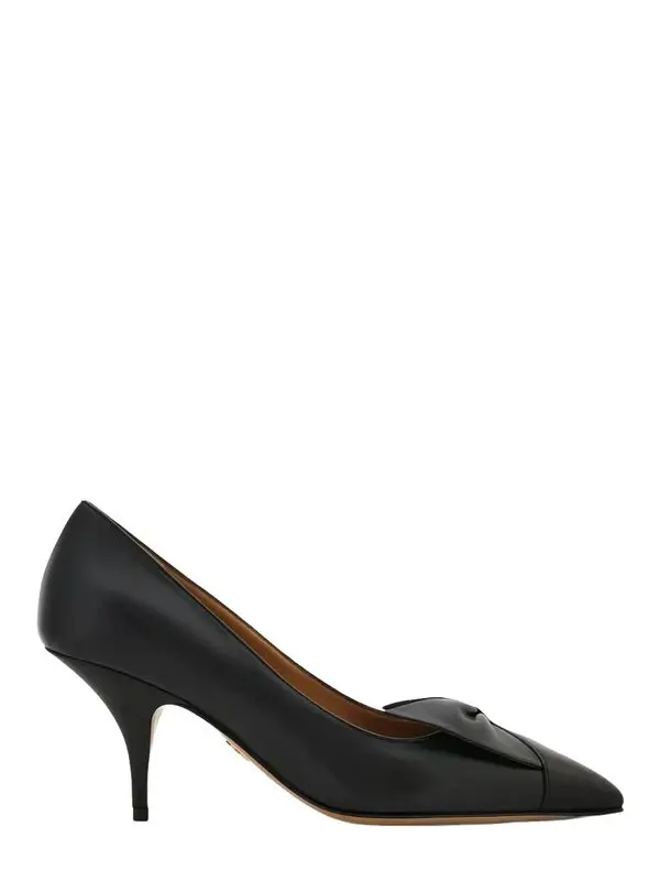 FERRAGAMO Point-toe Bow-detail Heeled Pumps - Black