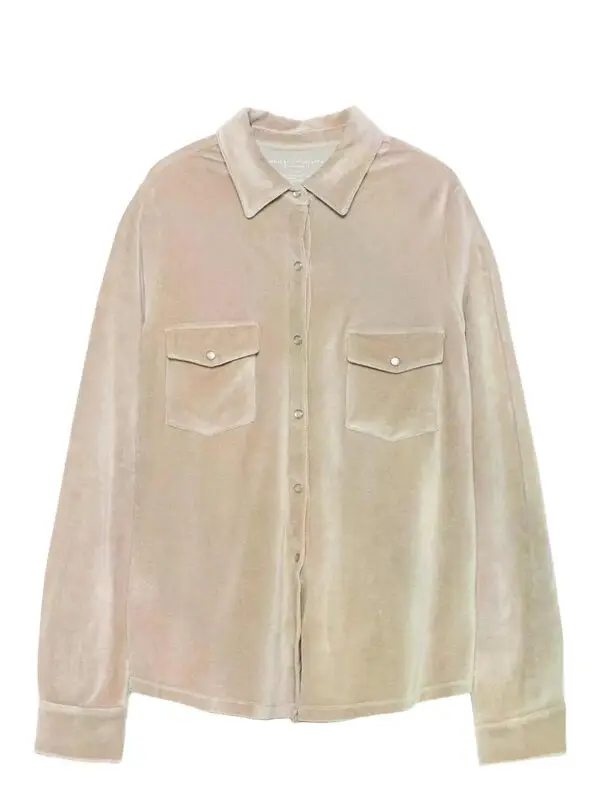 Majestic Filatures Velvet-effect Chest-pockets Shirt - Neutrals