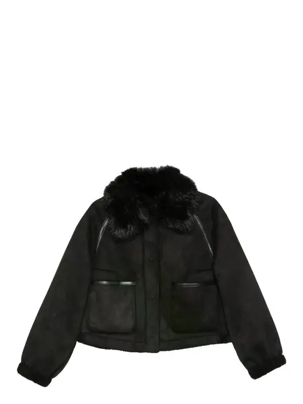 BETTA CORRADI Faux-fur Collar Cropped Jacket - Black