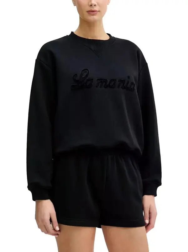 LA MANIA Brodie Logo-embroidered Sweatshirt - Black