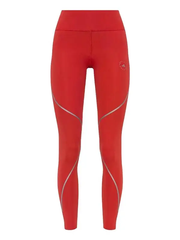 Adidas By Stella McCartney Reflective-trim Logo-print Leggings - Red