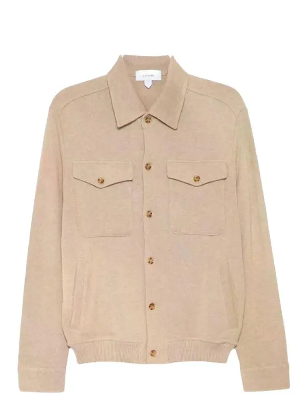 LARDINI Button-up Wool Jacket - Neutrals