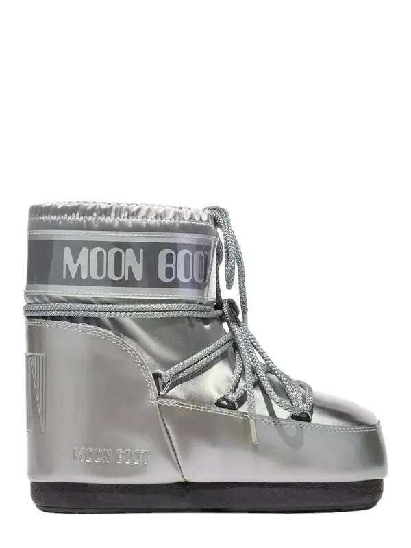 Moon Boot Icon Low Glance Satin Boots - Silver