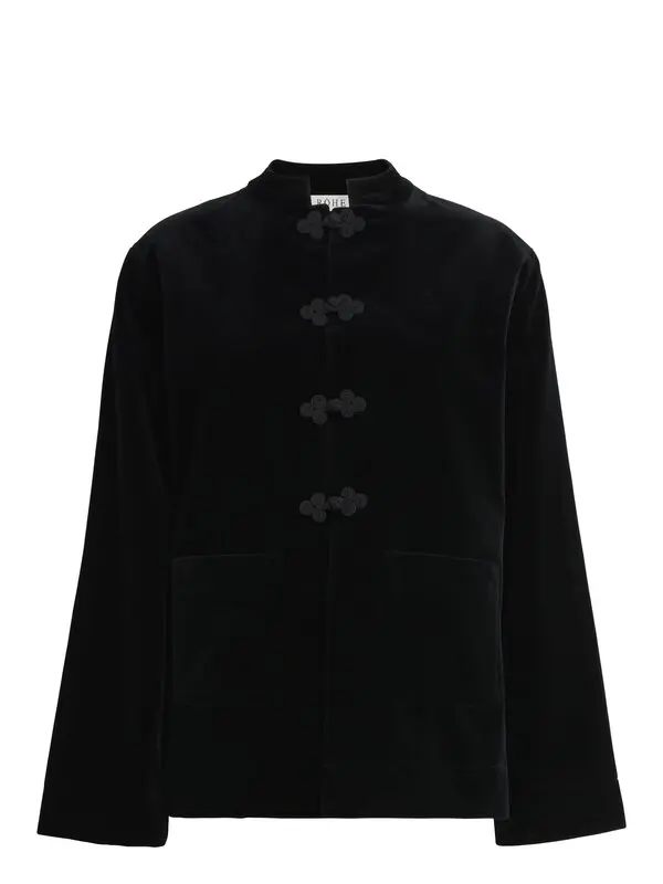 RÓHE Velvet Pankou-closure Jacket - Black