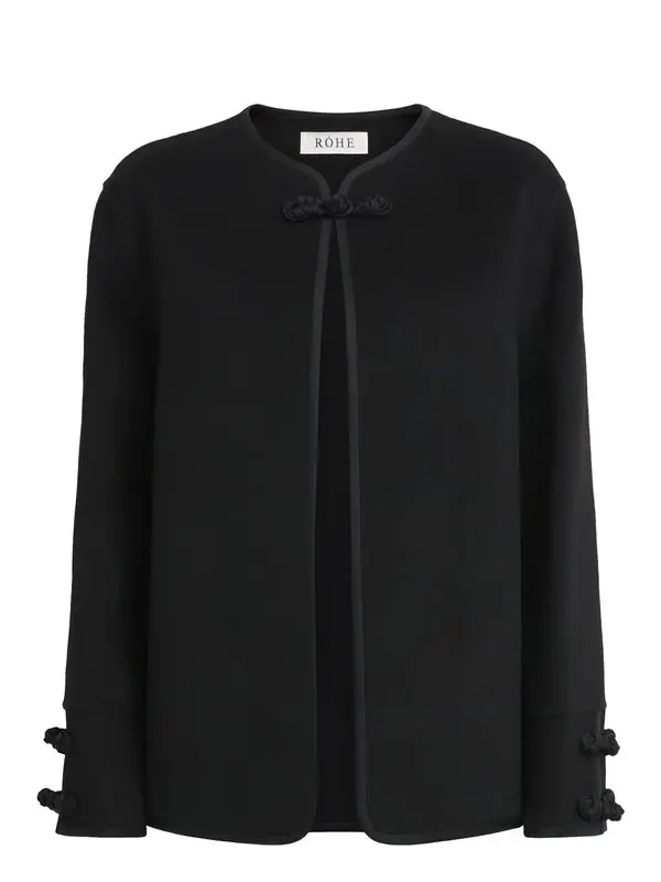 RÓHE Double-faced Wool Pankou-closure Jacket - Black