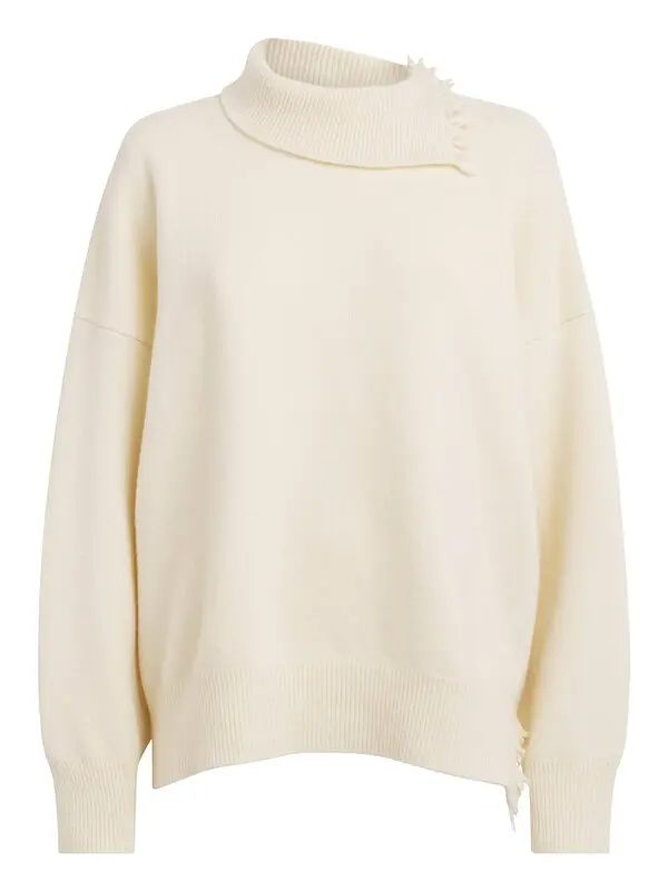 RÓHE Wool-blend Raw-hem Sweater - Ivory
