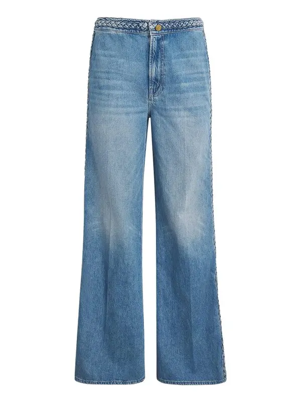 MOTHER The Hustler Braided Roller Sneak Jeans - Blue