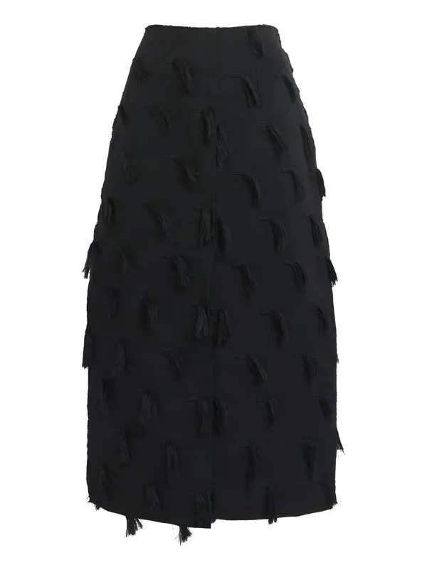 ABIOLA OLUSOLA Aso Oke Midi Skirt - Black