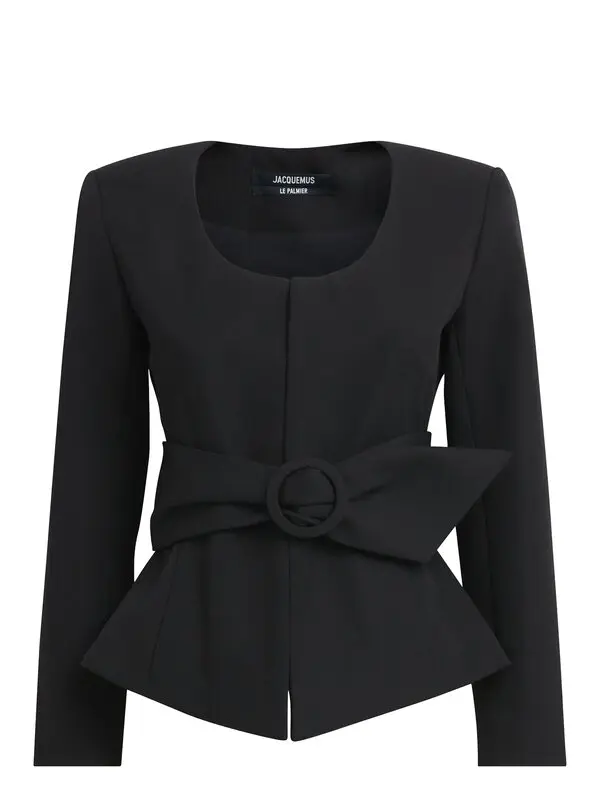 Jacquemus Virgin Wool Fitted Miami Jacket - Black