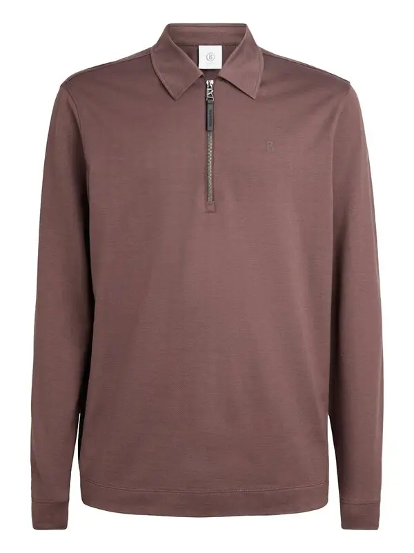 Bogner Bailey Long-sleeve Polo Shirt - Brown