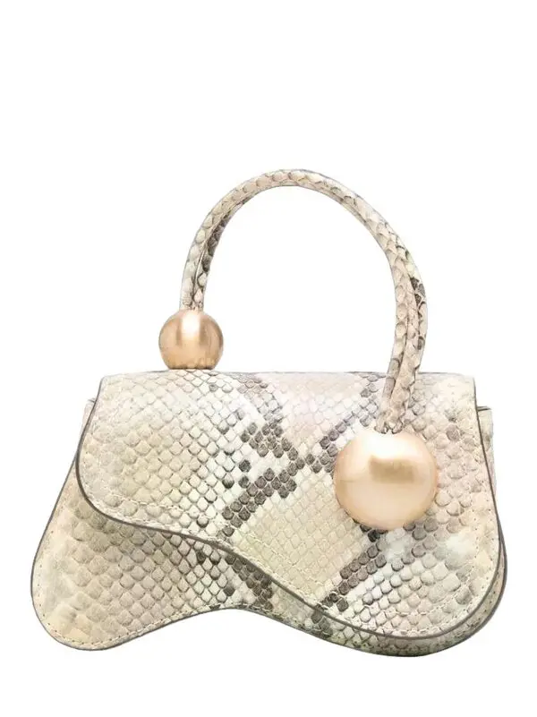 Cult Gaia Mini Kazia Snake-effect Leather Tote Bag - Neutrals