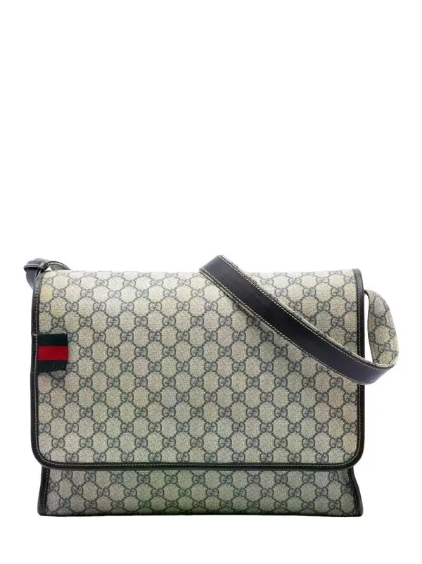 Gucci 2016-2026 Gg Supreme Web Messenger Bag Crossbody Bag - Neutrals