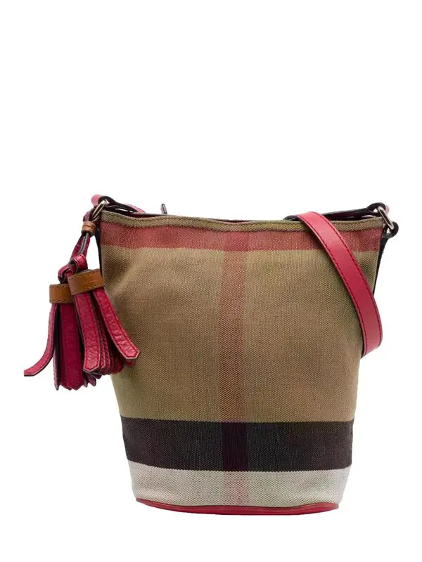 Burberry 2000-2017 Mini Mega Check Canvas Ashby Tassel Bucket Bag - Brown