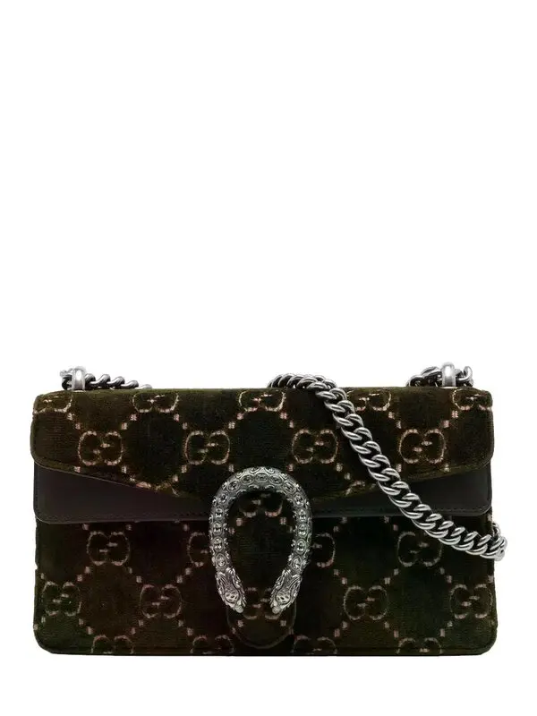 Gucci 2016-2026 Medium Gg Velvet Dionysus Crossbody Bag - Green
