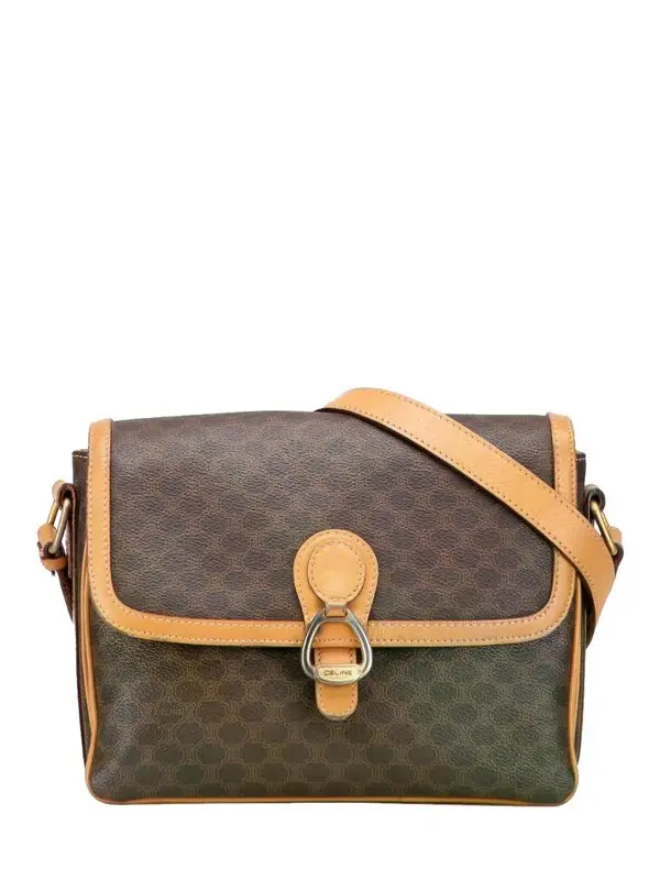 Celine 2013 Macadam Coated Canvas Crossbody Bag - Brown