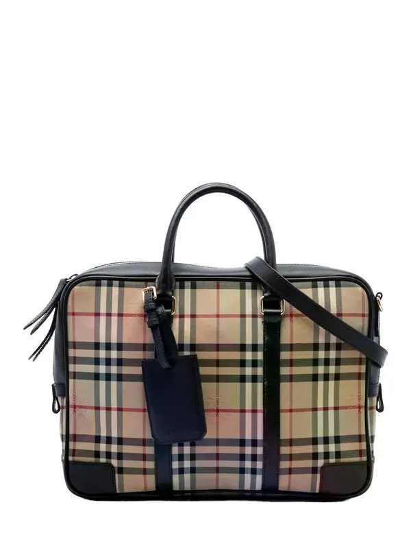 Burberry 2000-2017 Haymarket Check Nylon Business Bag - Neutrals
