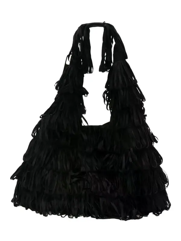 LA MILANESA Capucine Fringed Tote Bag - Black