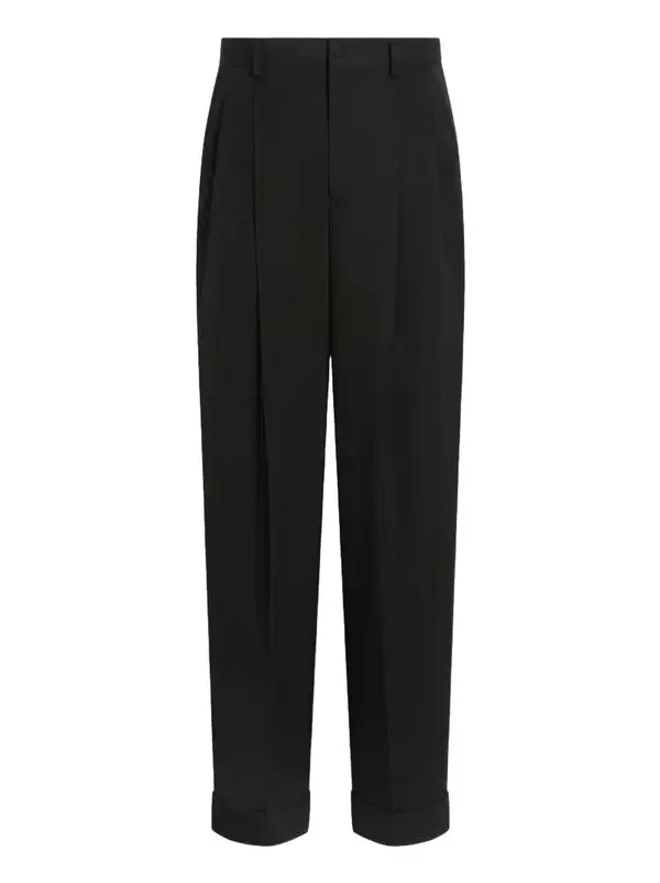 Dolce & Gabbana Wool Gabardine Trousers - Black