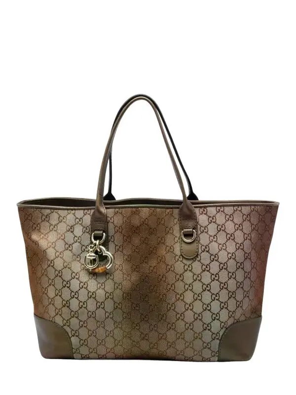 Gucci 2016-2026 Gg Lurex Heart Bit Tote Bag - Brown