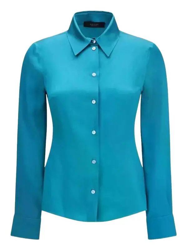 Gucci Silk Satin Shirt - Blue