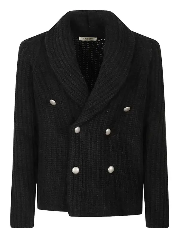 LBM Double-breasted Shawl-collar Sweater - Black